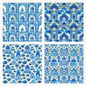 Samarkand Buildings Pattern Seamless Digital Papers - Printable ...