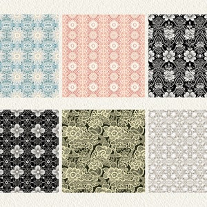 Vintage Lace Pattern Seamless Digital Papers - Tile Patterns Printable ...