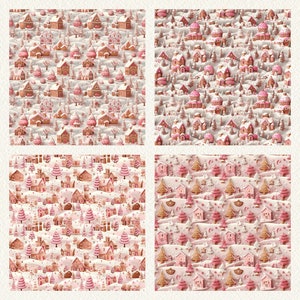 Pink Gingerbread Pattern Seamless Digital Papers - Printable Scrapbook ...