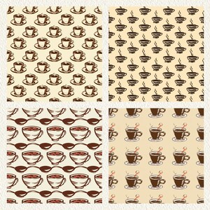Coffee Cup Pattern Seamless Digital Papers - Printable Scrapbook Paper ...