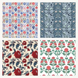 Indian Floral Vines Pattern Seamless Digital Papers - Printable ...