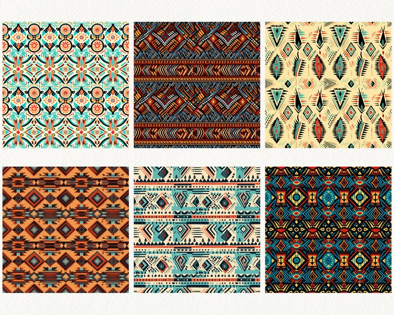Indigenous Pattern Seamless Digital Papers Tile Patterns Printable ...