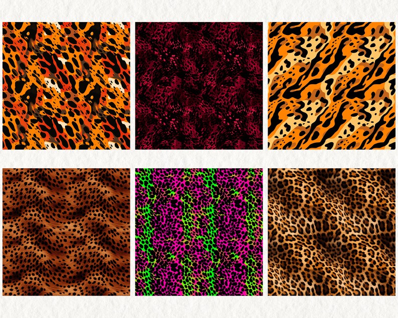 Cheetah Print Digital Paper Seamless Tile Patterns Printable - Etsy