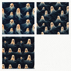 Halloween Ghosts Pattern Seamless Digital Papers - Printable Scrapbook ...