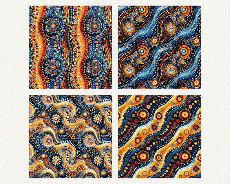 Australian Aboriginal Art Pattern Seamless Digital Papers Printable ...