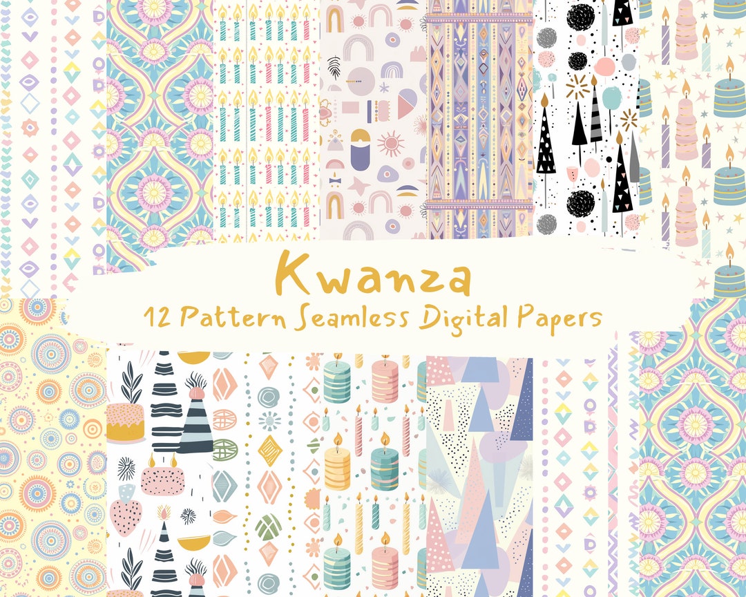 Kwanza Pattern Seamless Digital Papers - Printable Scrapbook Paper ...