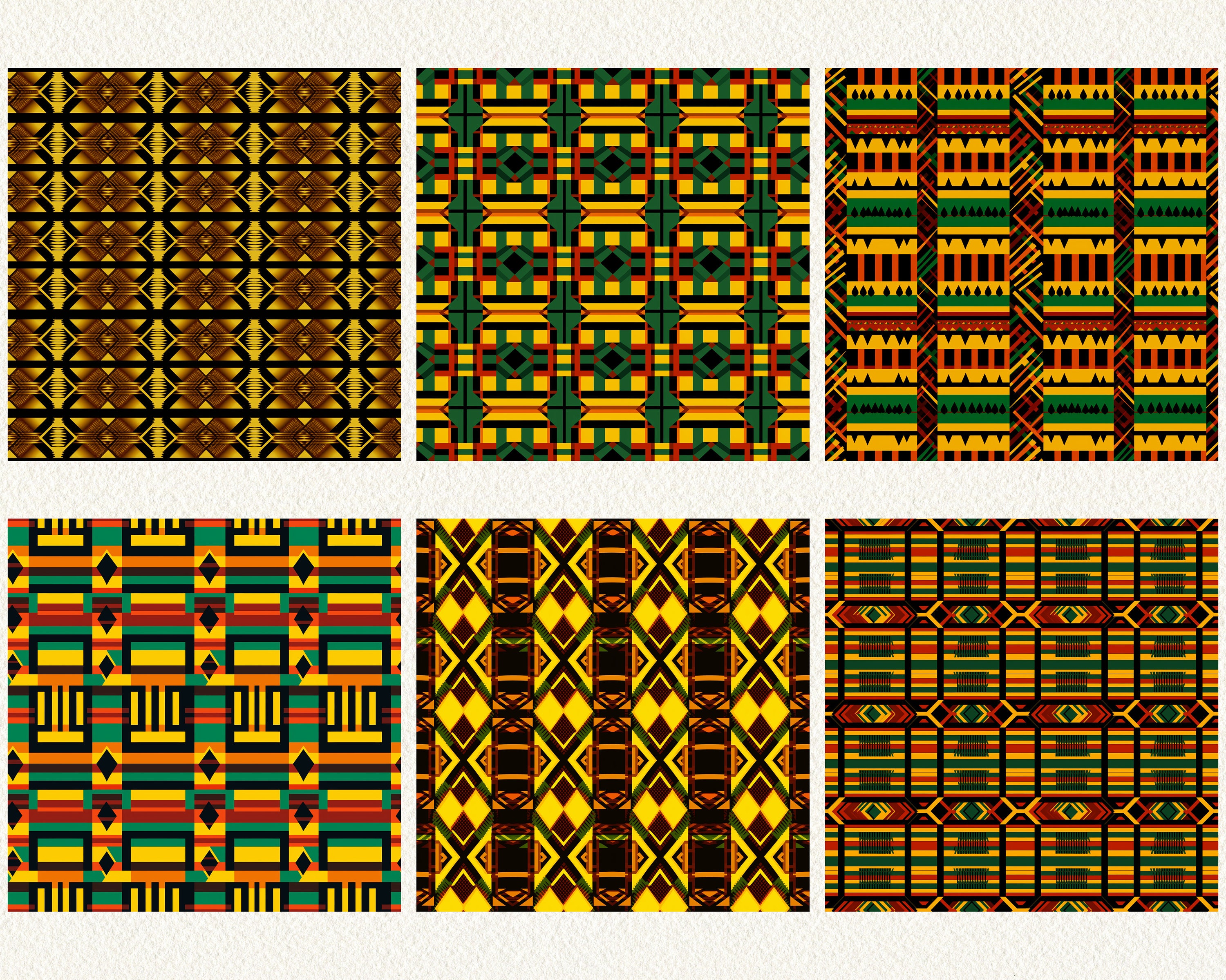 African Kente Pattern Seamless Digital Papers Tile Patterns Printable ...
