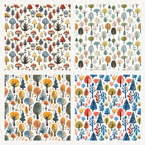 Hip Forest Biome Pattern Seamless Digital Papers - Printable Scrapbook ...