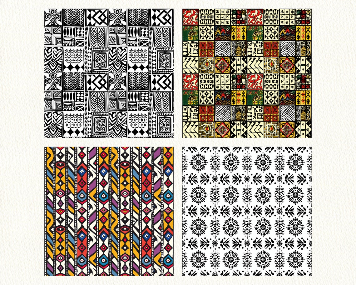 Ethiopian Tribal Pattern Seamless Digital Papers - Printable Scrapbook ...