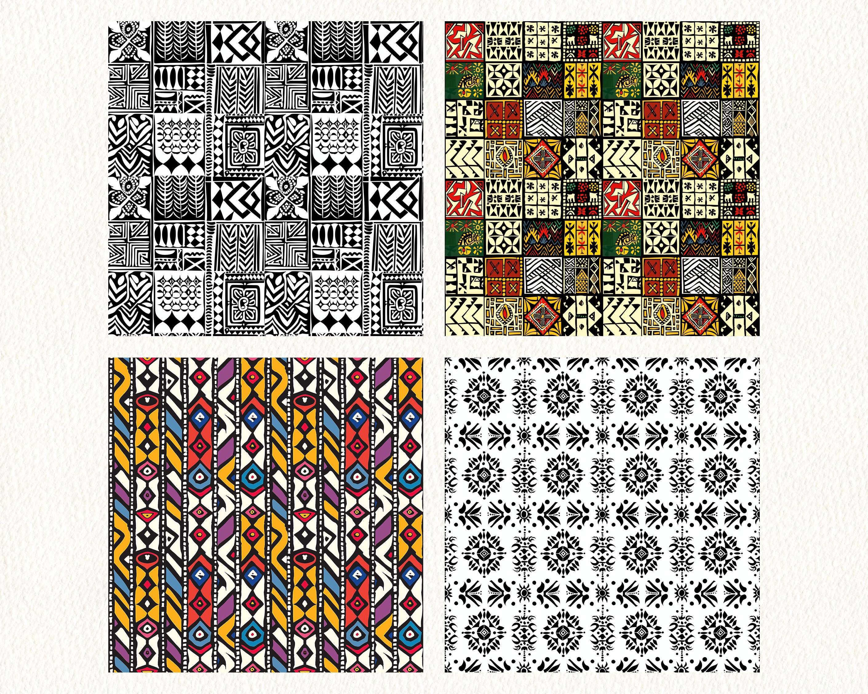 Ethiopian Tribal Pattern Seamless Digital Papers - Printable Scrapbook ...