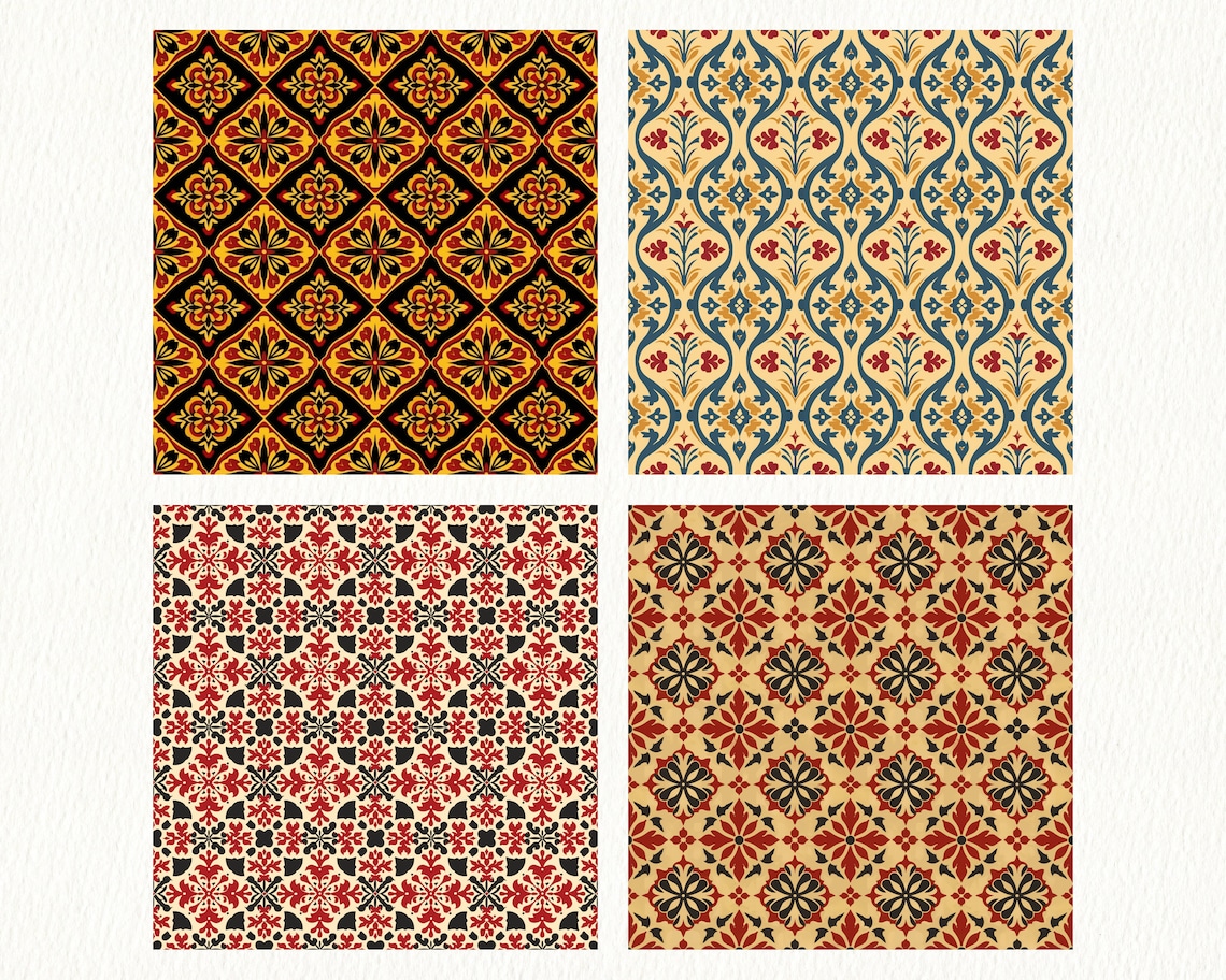 Serbian Monastery Pattern Seamless Digital Papers - Printable Scrapbook ...
