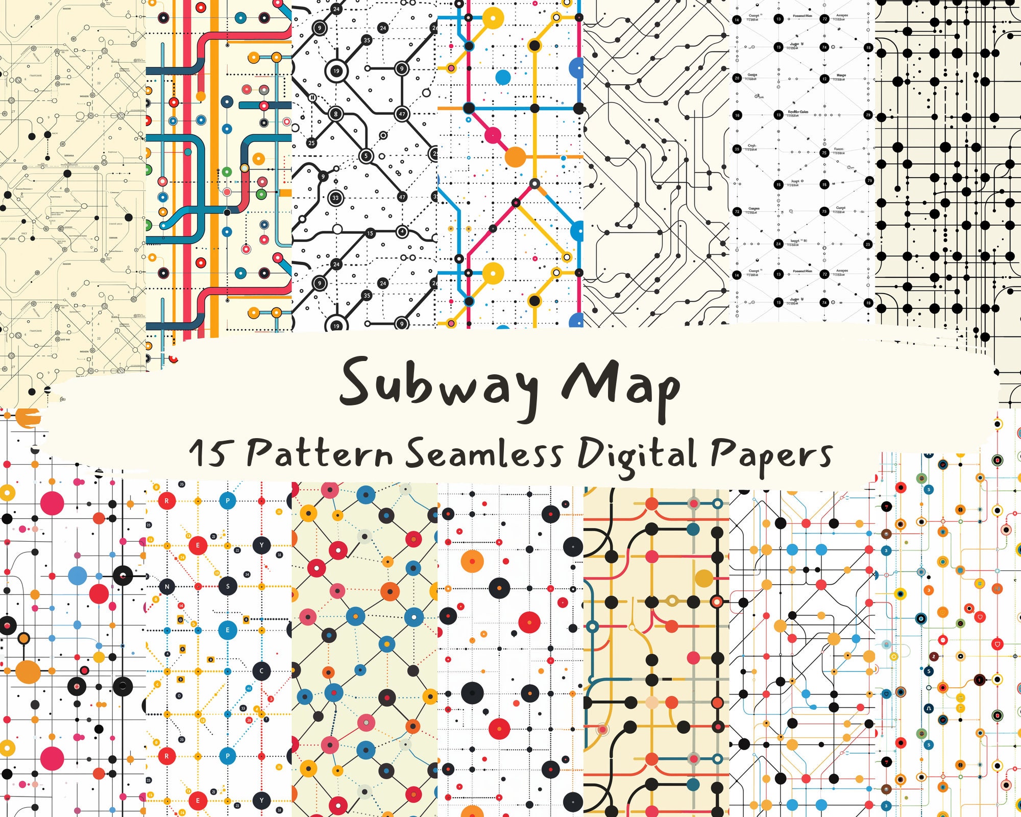 Subway Map Pattern Seamless Digital Papers - Etsy