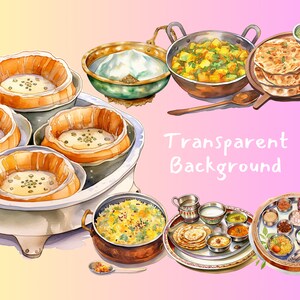 Indian Cuisine, Digital Printable Clip Art Graphics in PNG Format ...