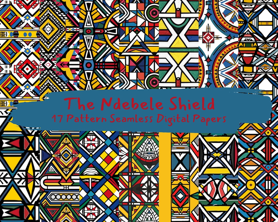 The Ndebele Shield Pattern Seamless Digital Papers - Printable ...