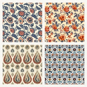 Indian Cultural Florals Pattern Seamless Digital Papers - Printable ...