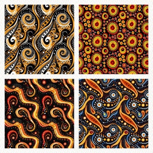 Aboriginal Dreamtime Pattern Seamless Digital Papers - Printable ...