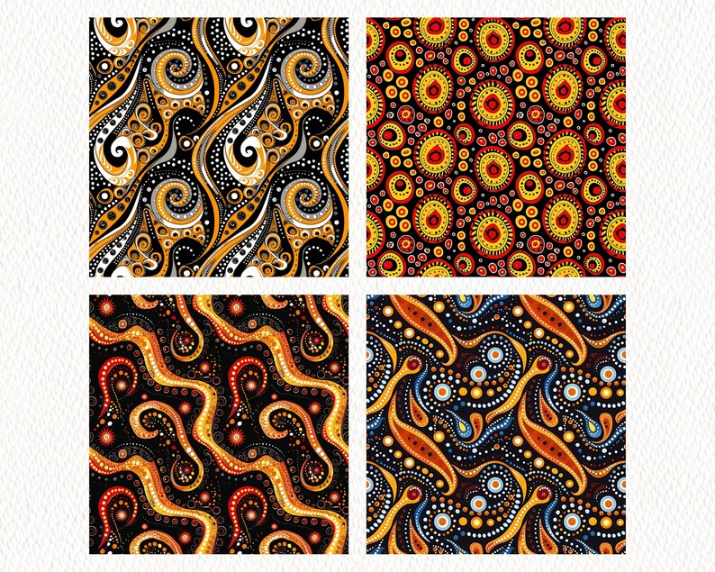 Aboriginal Dreamtime Pattern Seamless Digital Papers Printable ...