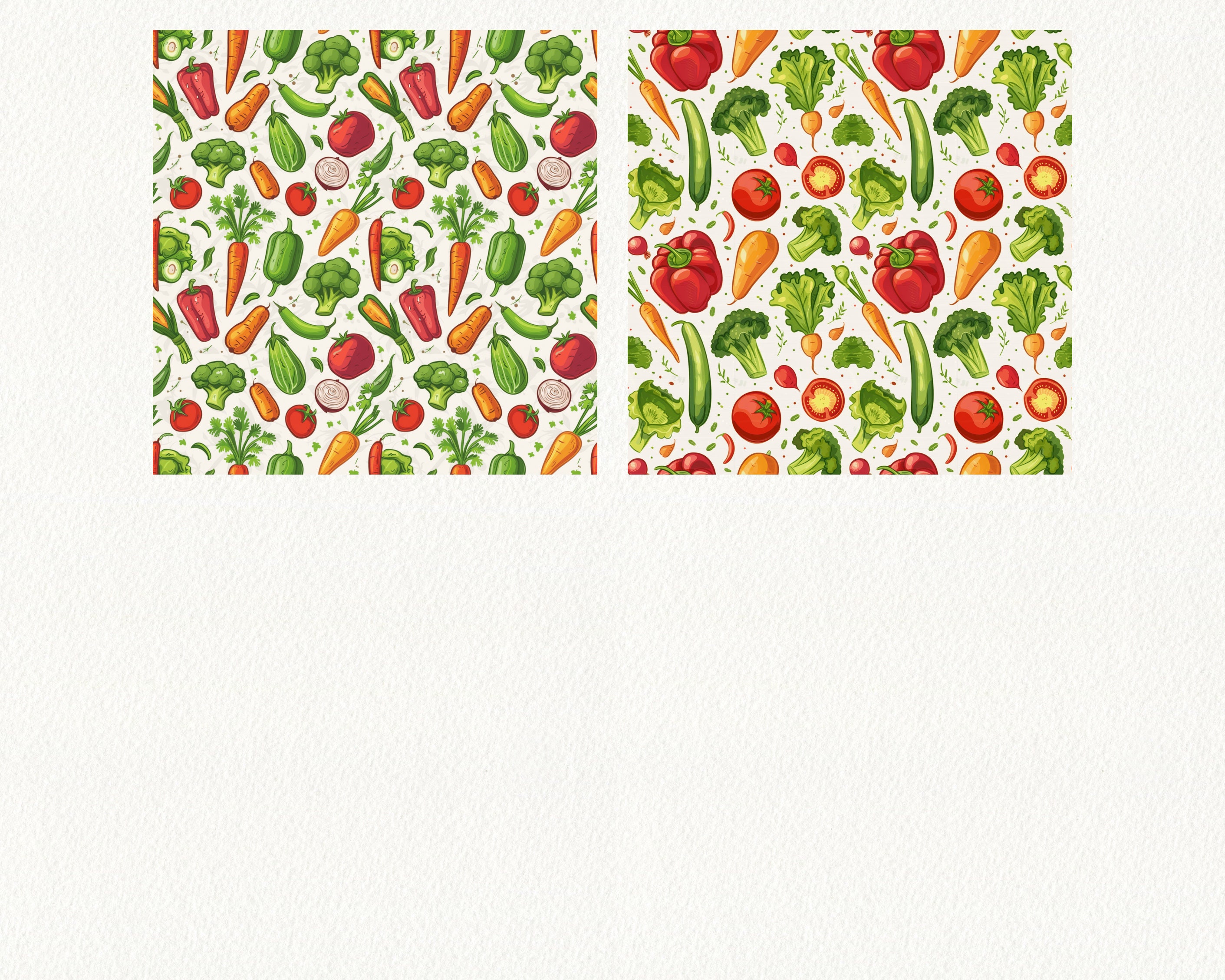 Food Vegetable 2 Pattern Seamless Digital Papers Printable Scrapbook ...