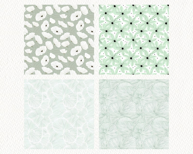 Serenity (mint) Pattern Seamless Digital Papers - Printable Scrapbook ...