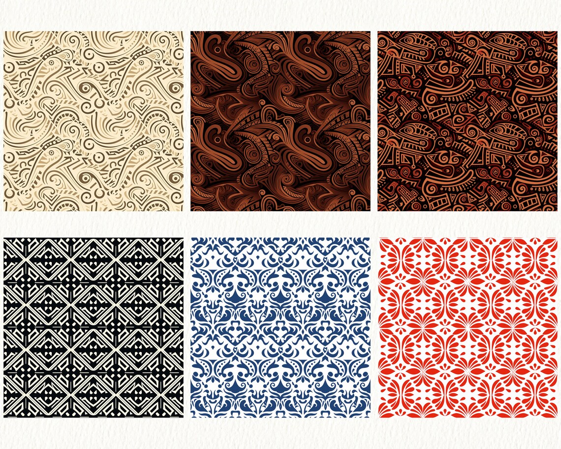 Maori Tribe Pattern Seamless Digital Papers - Tile Patterns Printable ...