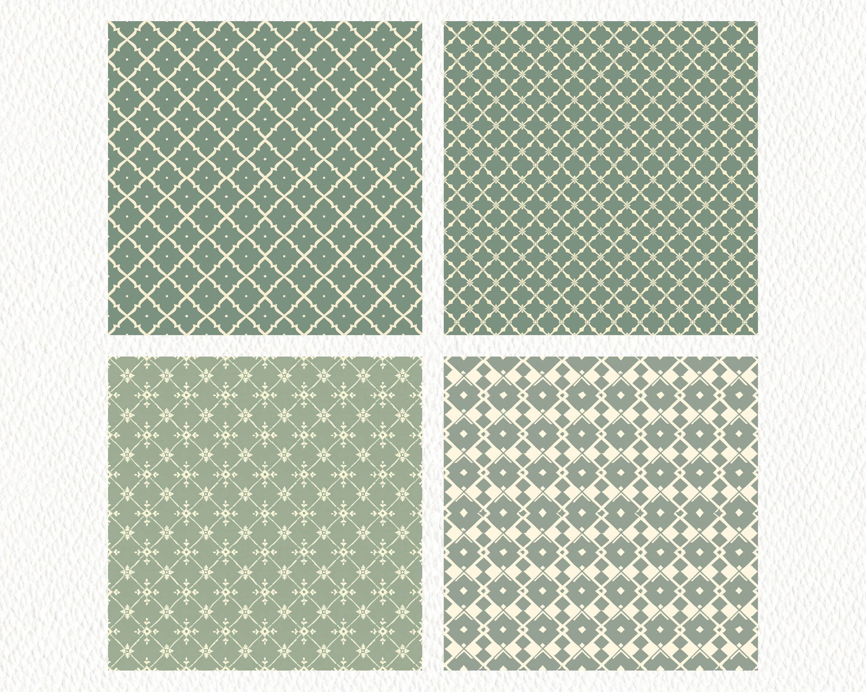 Dusty Green Diamond Pattern Seamless Digital Papers Printable Scrapbook ...