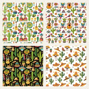 Mexican Symbols Pattern Seamless Digital Papers - Printable Scrapbook ...