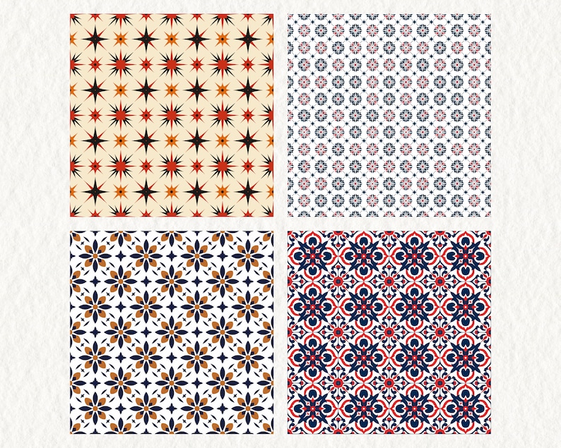 Portuguese Inspiration Pattern Seamless Digital Papers - Printable ...