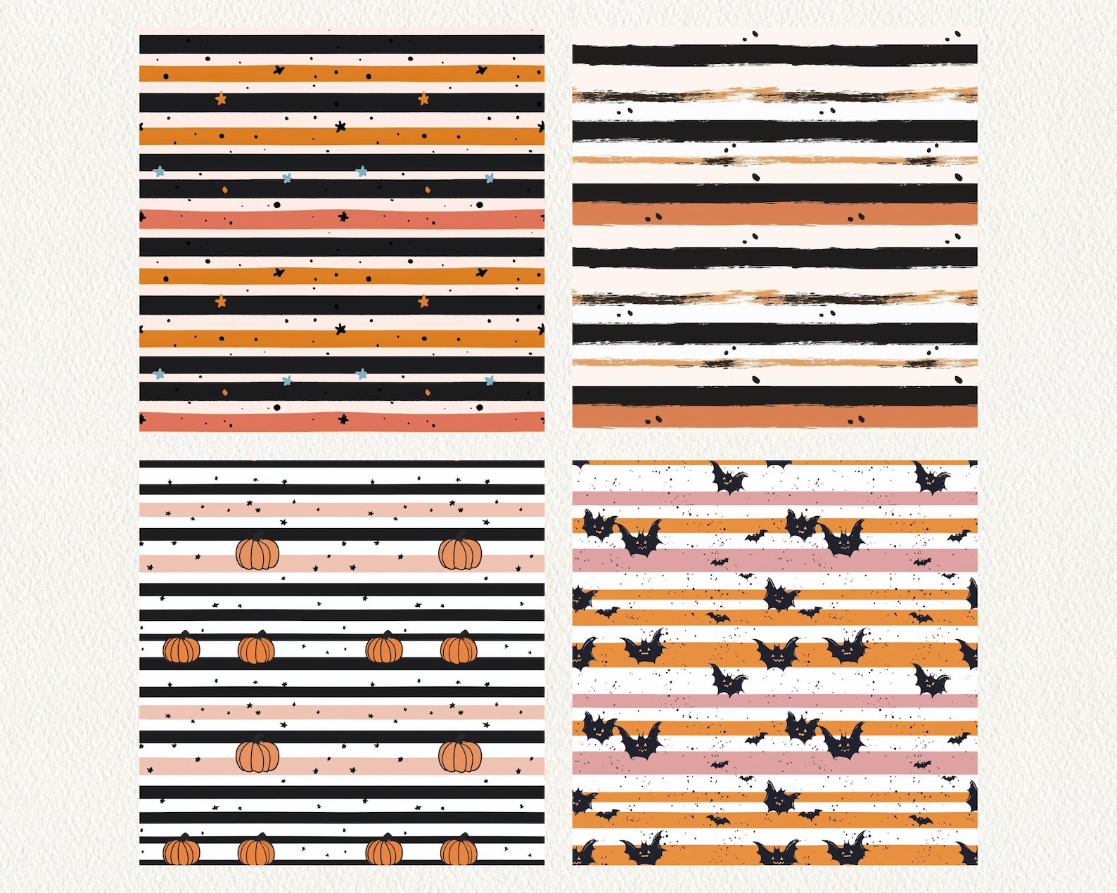 Multicolor Boho Stripes Pattern Seamless Digital Papers - Printable ...