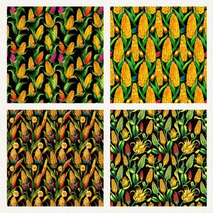 Corn Backgrounds Pattern Seamless Digital Papers - Printable Scrapbook ...