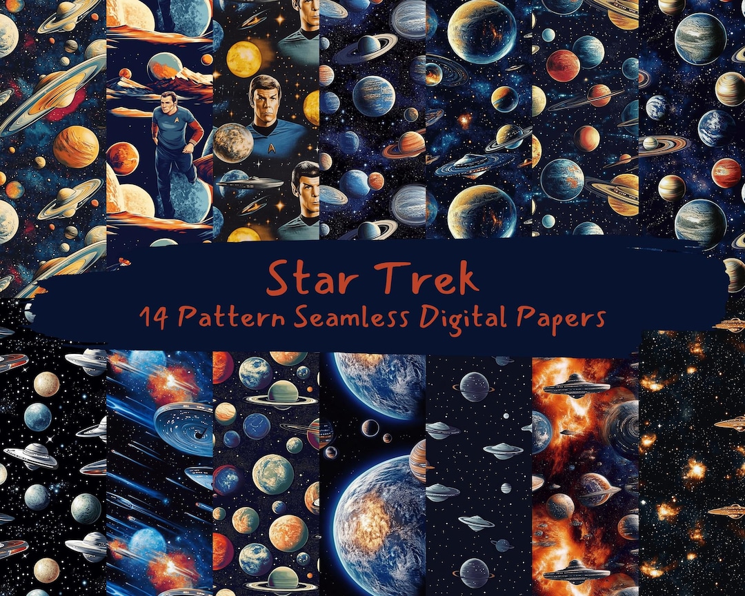 Star Trek Pattern Seamless Digital Papers Printable Scrapbook Paper Png ...