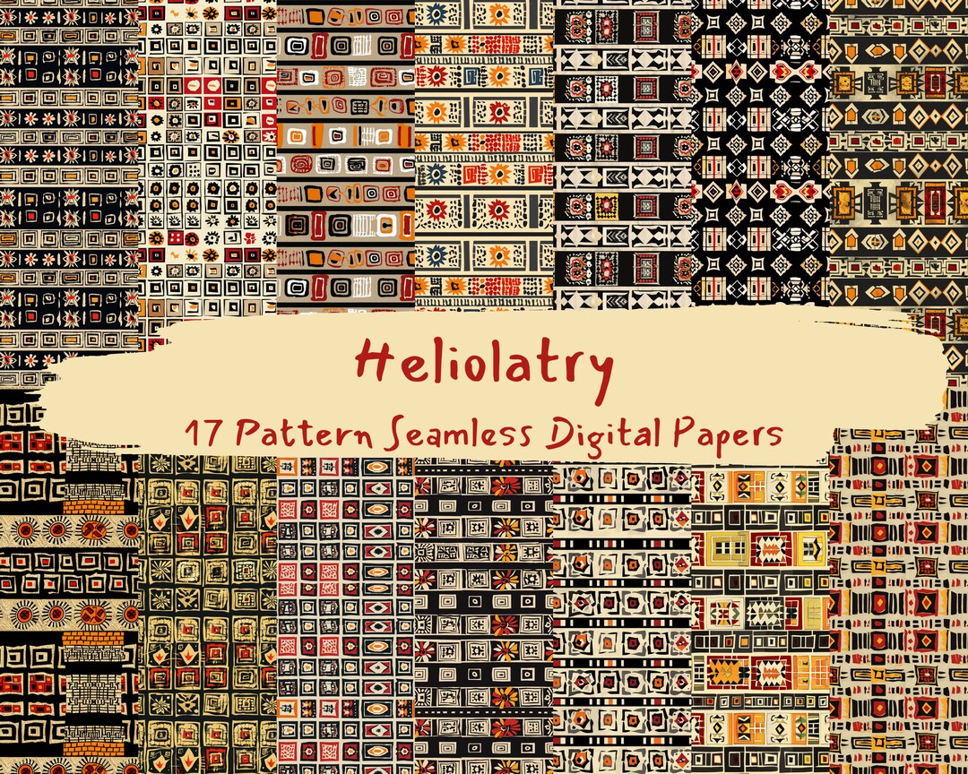 Heliolatry Pattern Seamless Digital Papers - Printable Scrapbook Paper ...