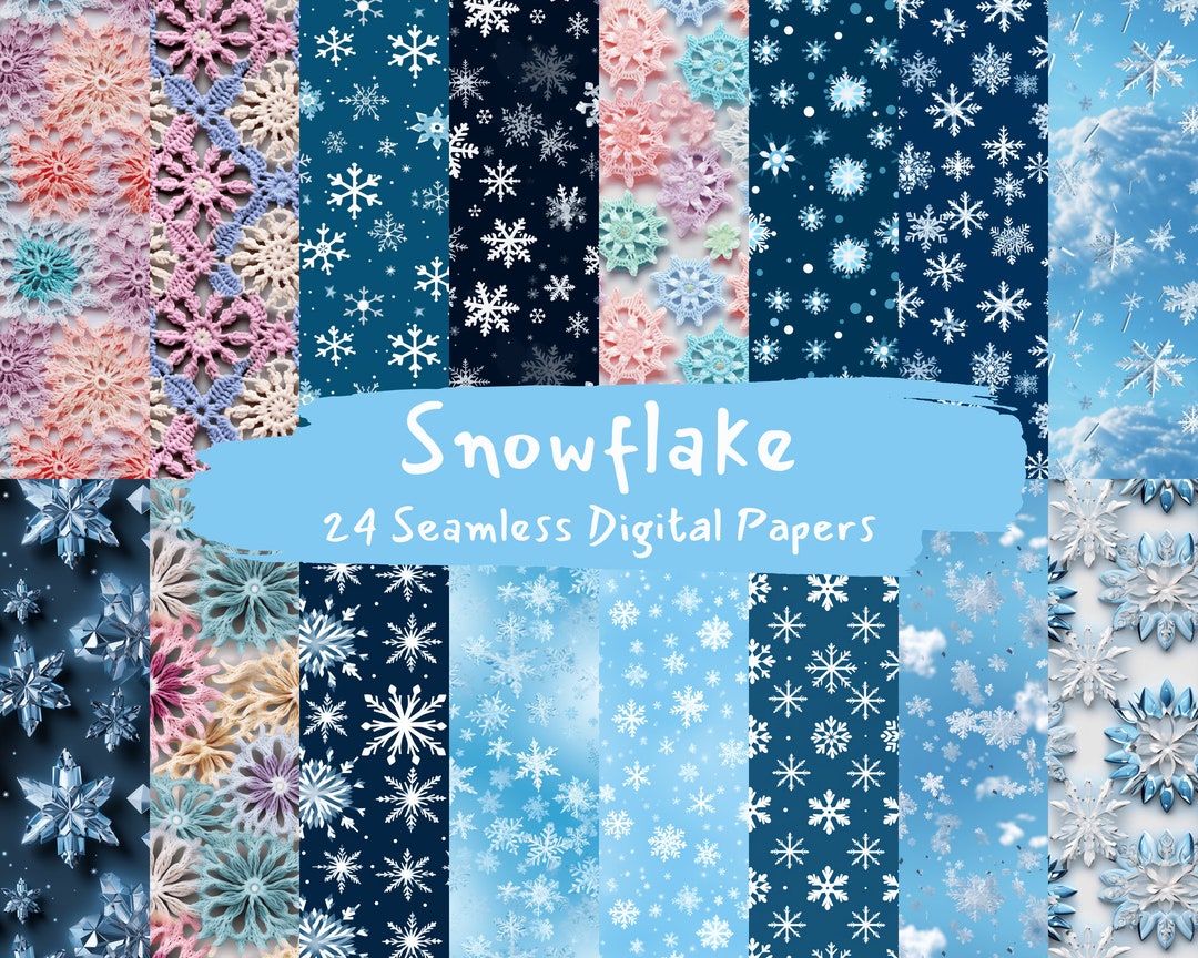 Snowflake Pattern Scrapbook Papers, Seamless Printable Patterns ...