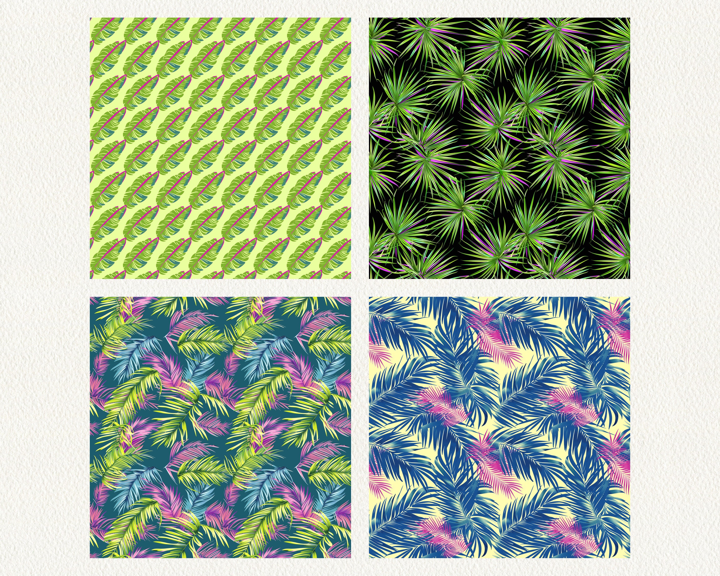 Palm Leaf Avant Garde Pattern Seamless Digital Papers - Printable ...