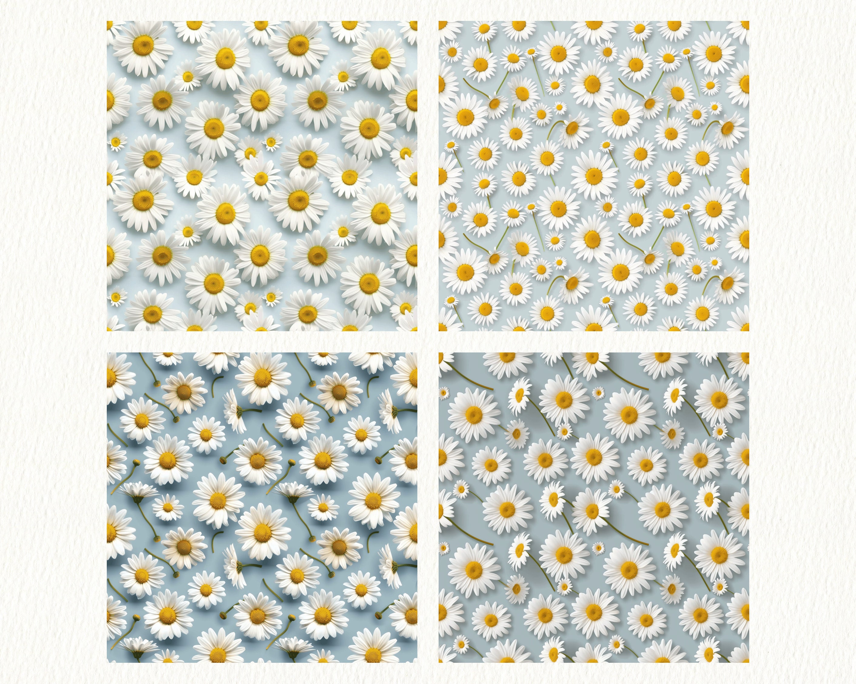 Daisy Flower Pattern Seamless Digital Papers Printable Scrapbook Paper ...