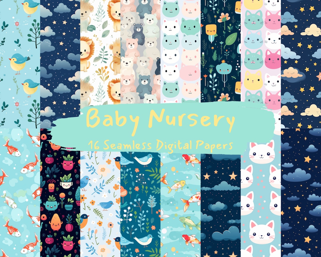 Baby Nursery Pattern Seamless Printable Patterns, Instant Download ...
