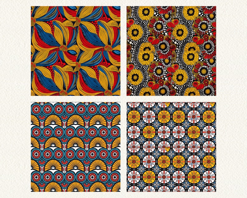 African Ankara Pattern Seamless Digital Papers Printable Scrapbook ...