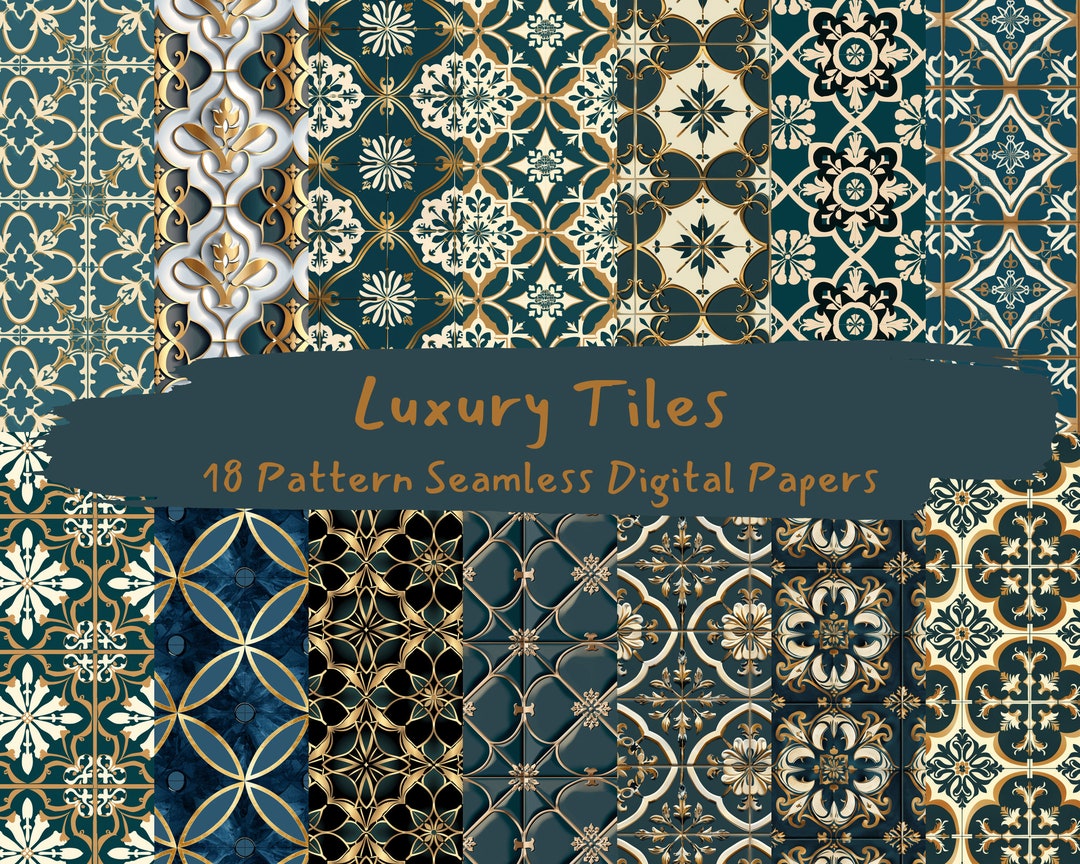 Luxury Tiles Pattern Seamless Digital Papers - Printable Scrapbook ...