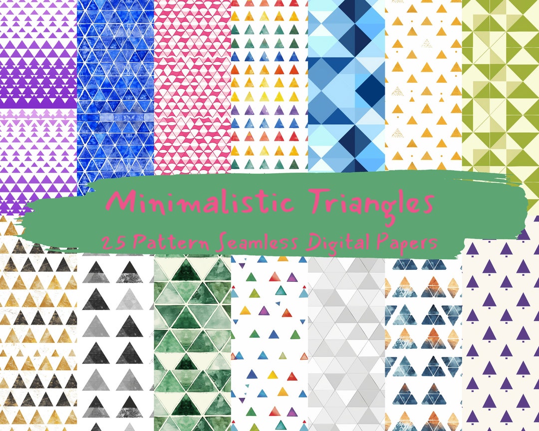 Minimalistic Triangles Pattern Seamless Digital Papers - Printable ...