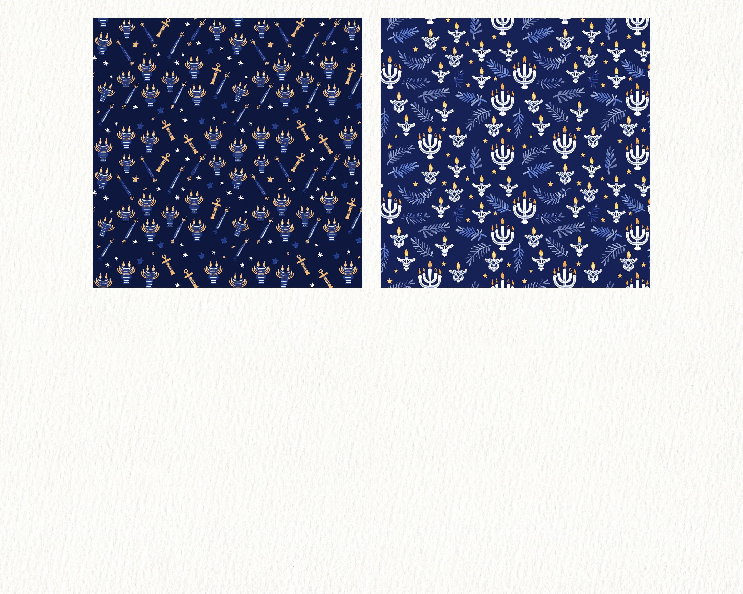 Boho Hanukkah Pattern Seamless Digital Papers - Printable Scrapbook ...