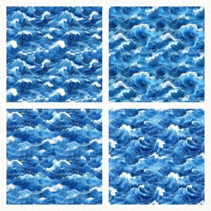 Ocean Blue Pattern Seamless Digital Papers - Printable Scrapbook Paper ...