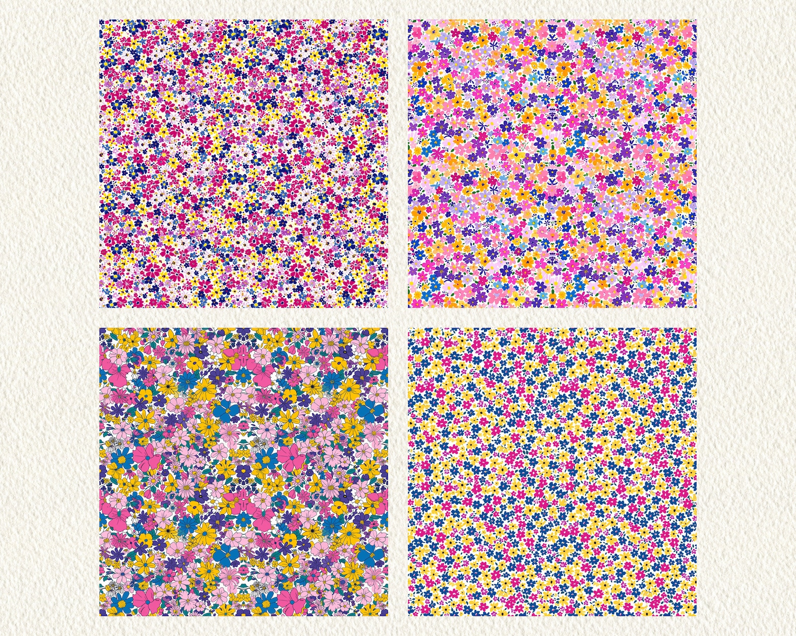 Ditsy Floral Pattern Seamless Digital Papers Printable Scrapbook Paper ...