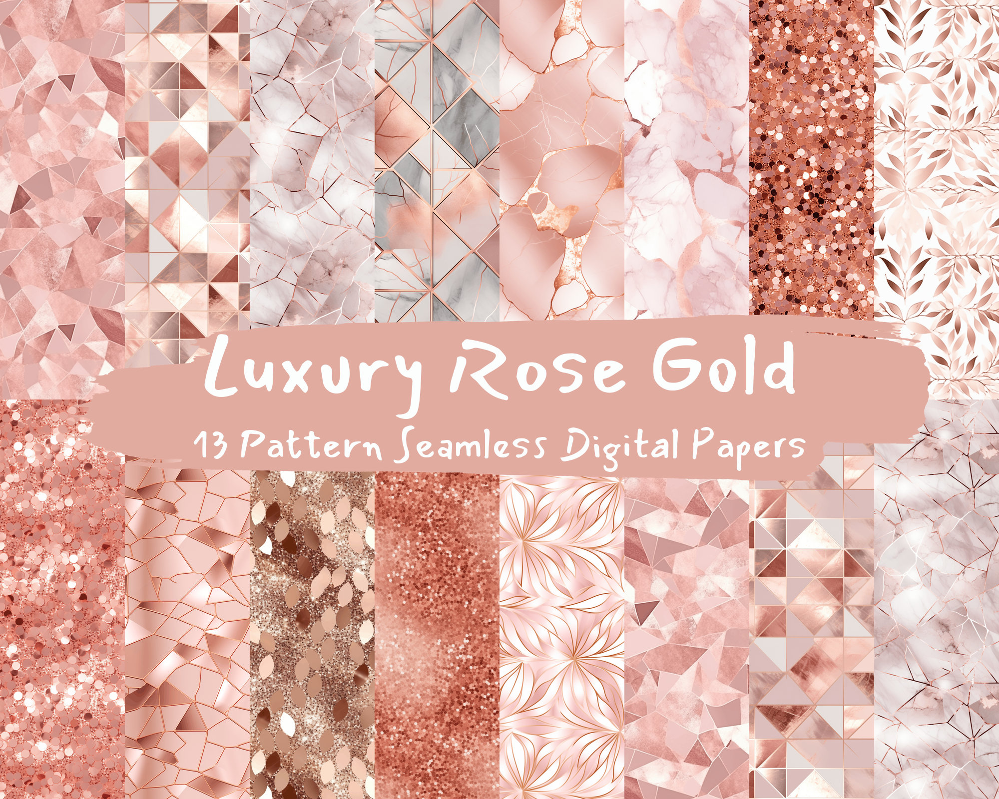Luxury Rose Gold Pattern Seamless Digital Papers - Etsy