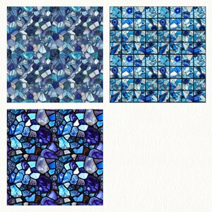 Blue Stained Glass Pattern Seamless Digital Papers - Printable ...
