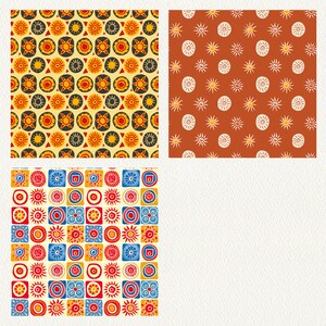 Ethnic Sun Symbols Pattern Seamless Digital Papers - Printable ...