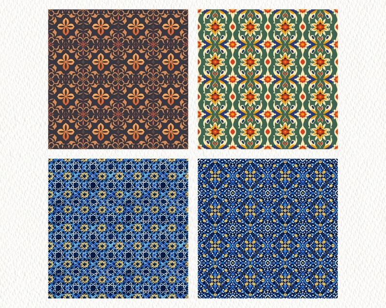 Delhi Ethnic Pattern Seamless Digital Papers - Printable Scrapbook ...