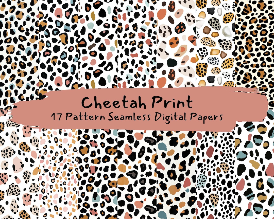 Cheetah Print Pattern Seamless Digital Papers - Printable Scrapbook ...
