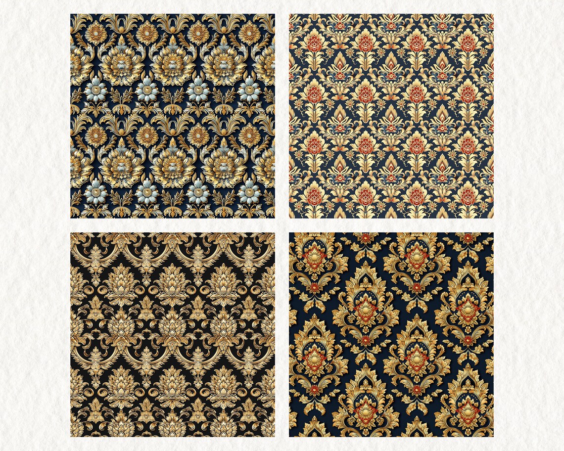 Traditional Thai Pattern Seamless Digital Papers - Printable Scrapbook ...