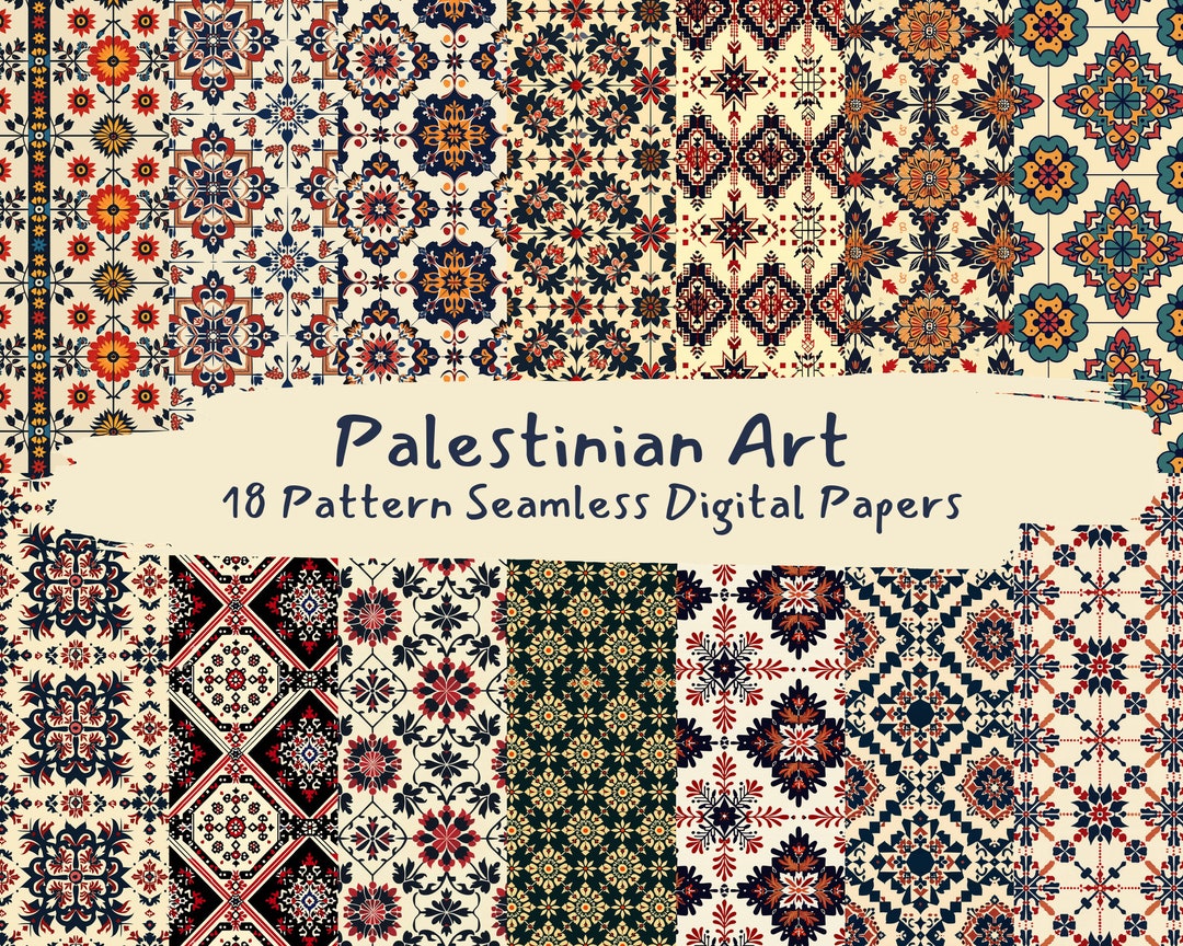 Palestinian Art Pattern Seamless Digital Papers - Printable Scrapbook ...