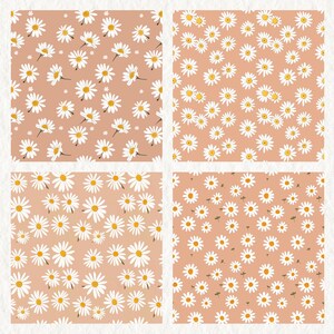 Spring Floral Daisy Pattern Seamless Digital Papers - Printable ...