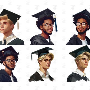 Graduation Boy Digital Printable Clipart Bundle in PNG Format ...